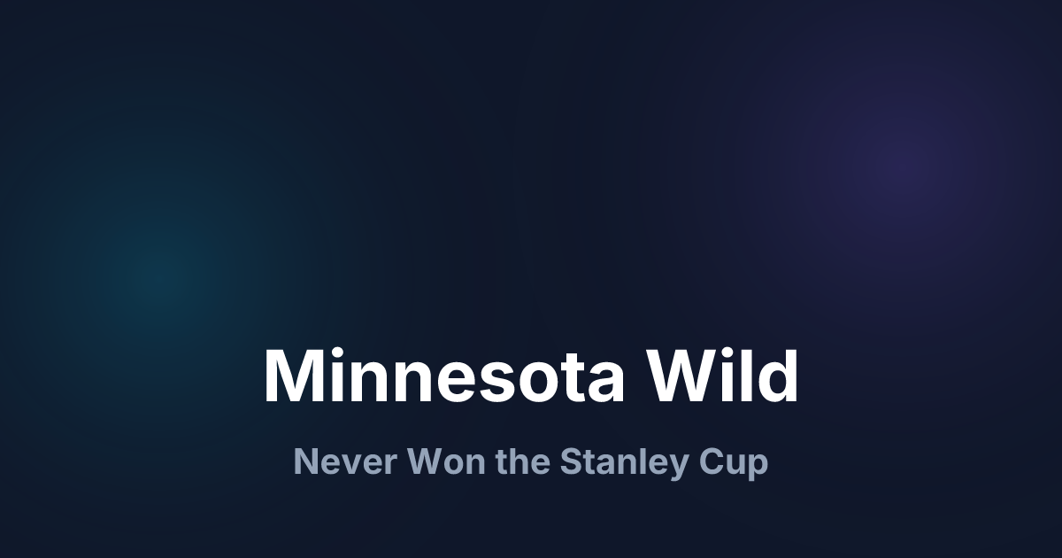 When Did the Minnesota Wild Last Win the Stanley Cup? | Since Last Won ...